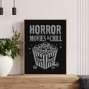 Halloween Wall Art Print Vintage Halloween Movie Night Decor Retro ...