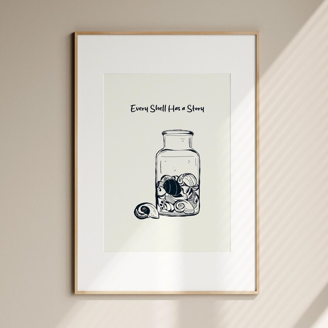 Retro Seashells Funny Quote Print Coastal Wall Art Gallery Vintage ...