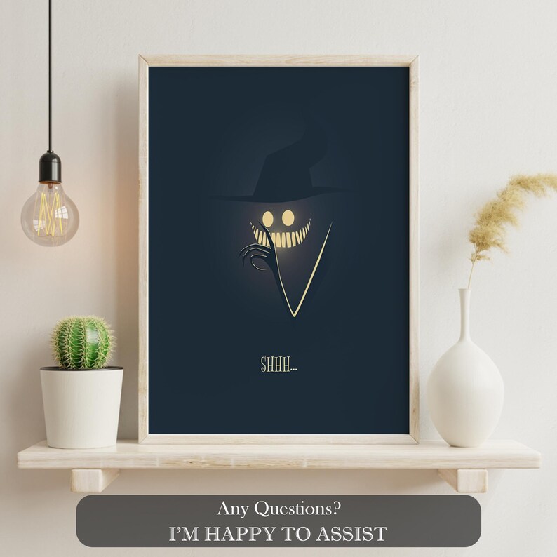 Spooky Ghost Halloween Wall Art Print Gothic Home Decor Funny Quote Art ...
