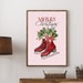 Vintage Christmas Ice Skating Poster Prints Xmas Floral Skates Wall Art ...