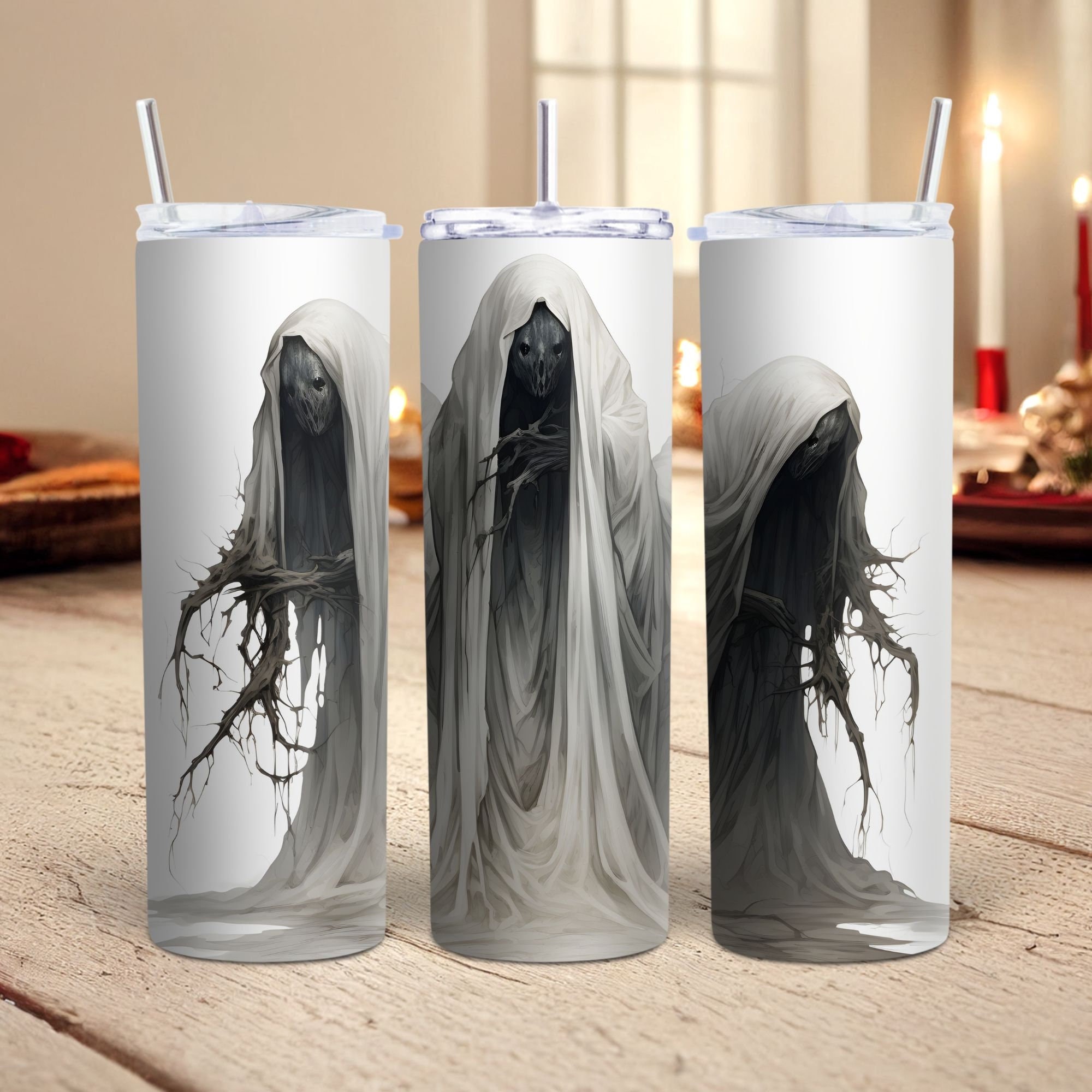 Gothic Ghost Trees 20oz Skinny Tumbler PNG Horror Tumbler Wrap Tumbler ...