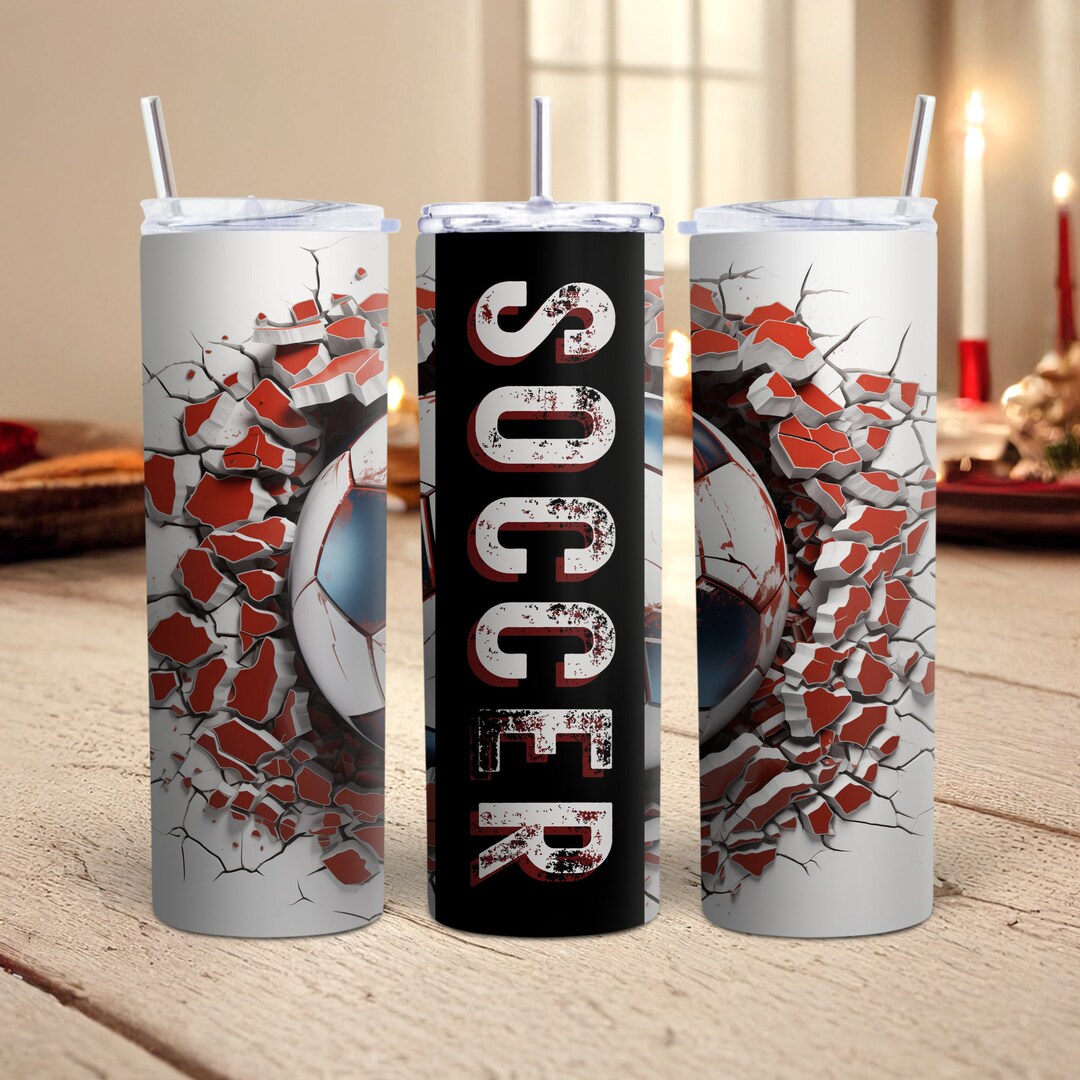 Grunge Soccer Tumbler Soccer Tumbler Wrap PNG Split Soccer Ball Tumbler ...