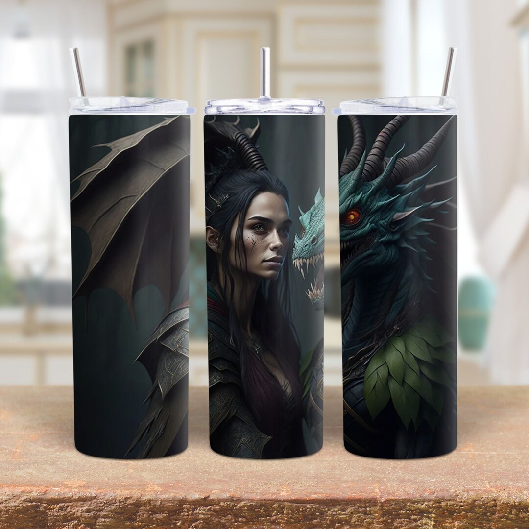 Gothic Dragon Girl Tumbler Wrap Medieval Tumbler Wrap Tumbler ...
