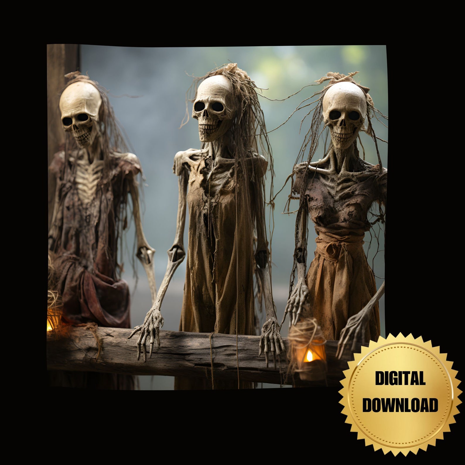 Gothic Skeleton Scene Goth Horrorcore Scene Clipart PNG Creepy Art ...