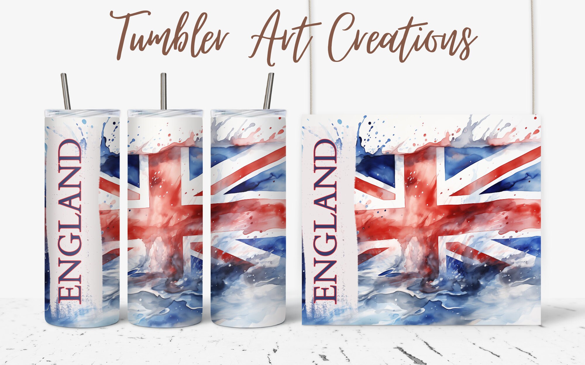 British Flag 20 Oz Skinny Tumbler Wrap Sublimation Design Digital ...