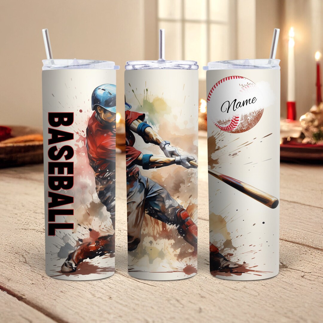 Boys Baseball Tumbler Sports Skinny Tumbler Wrap Personalized Baseball ...
