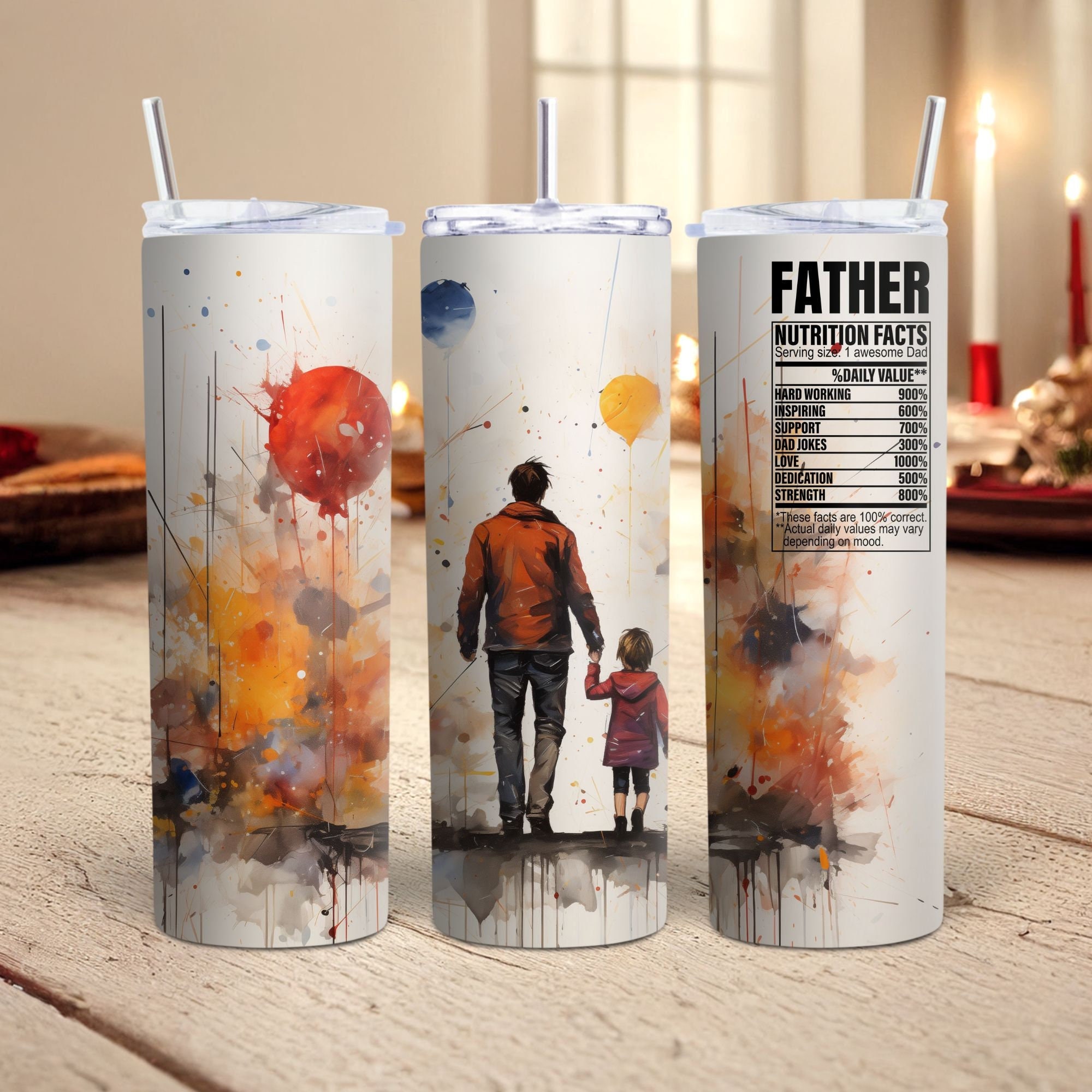 Best Father Tumbler 20 Oz Skinny Tumbler PNG Dad Tumbler Wrap ...