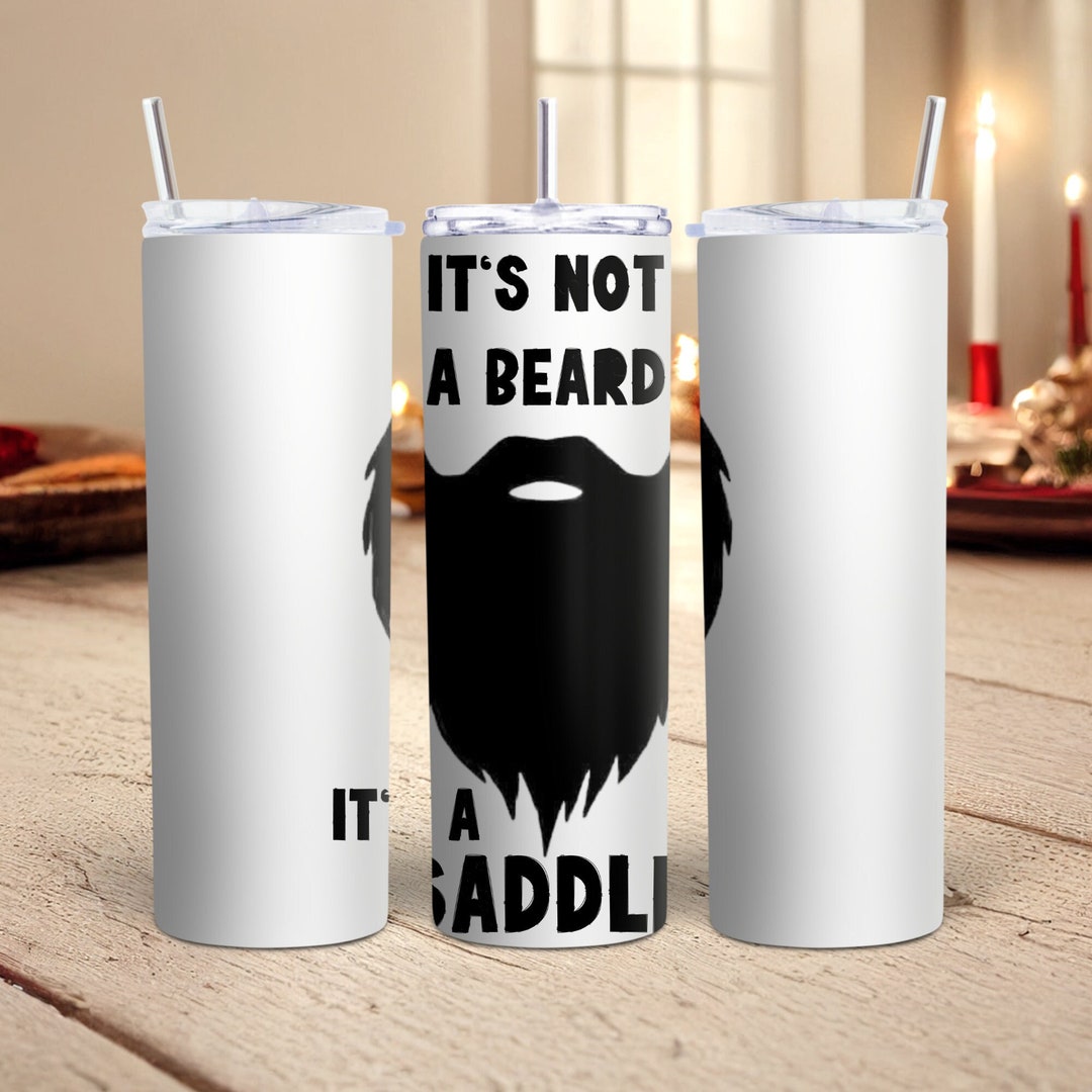 Beard Tumbler Wrap 20 Oz Skinny Tumbler PNG Fun Beard Tumbler Wrap ...