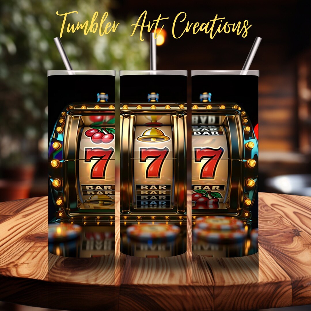 Triple 7 Jackpot Casino Tumbler Wrap Slot Machines Tumbler Wrap Gambler ...