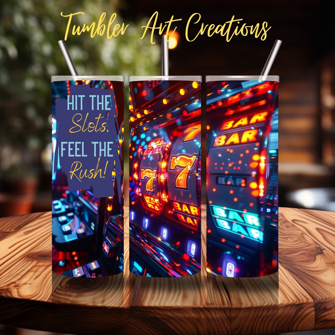 Jackpot Casino Tumbler Wrap Slot Machine 20 Oz Skinny Tumbler Wrap ...