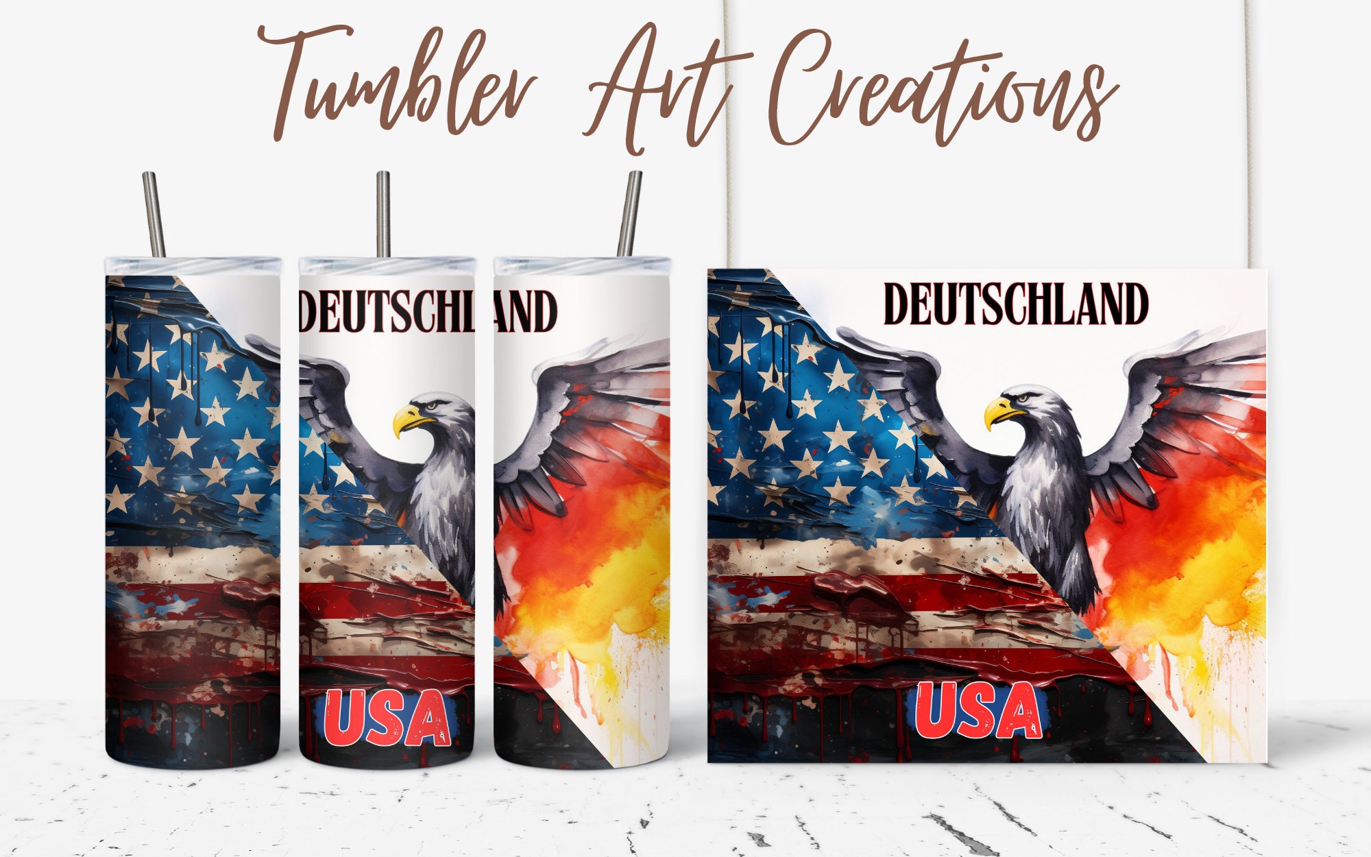German American Tumbler Wrap PNG Sublimation Designs Digital Download ...