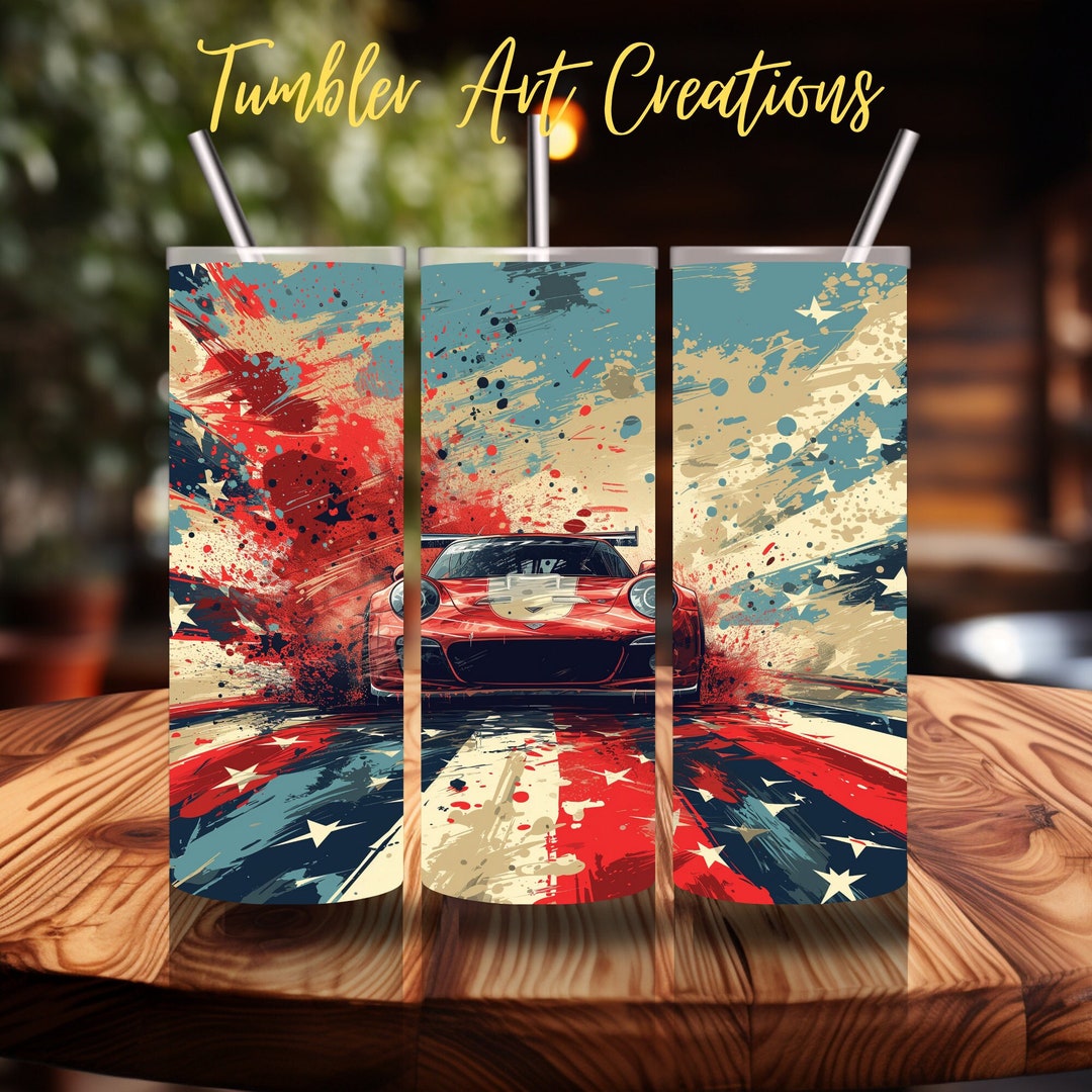 Vintage Race Car Tumbler Wrap 20 Oz Skinny Tumbler Sublimation Designs ...