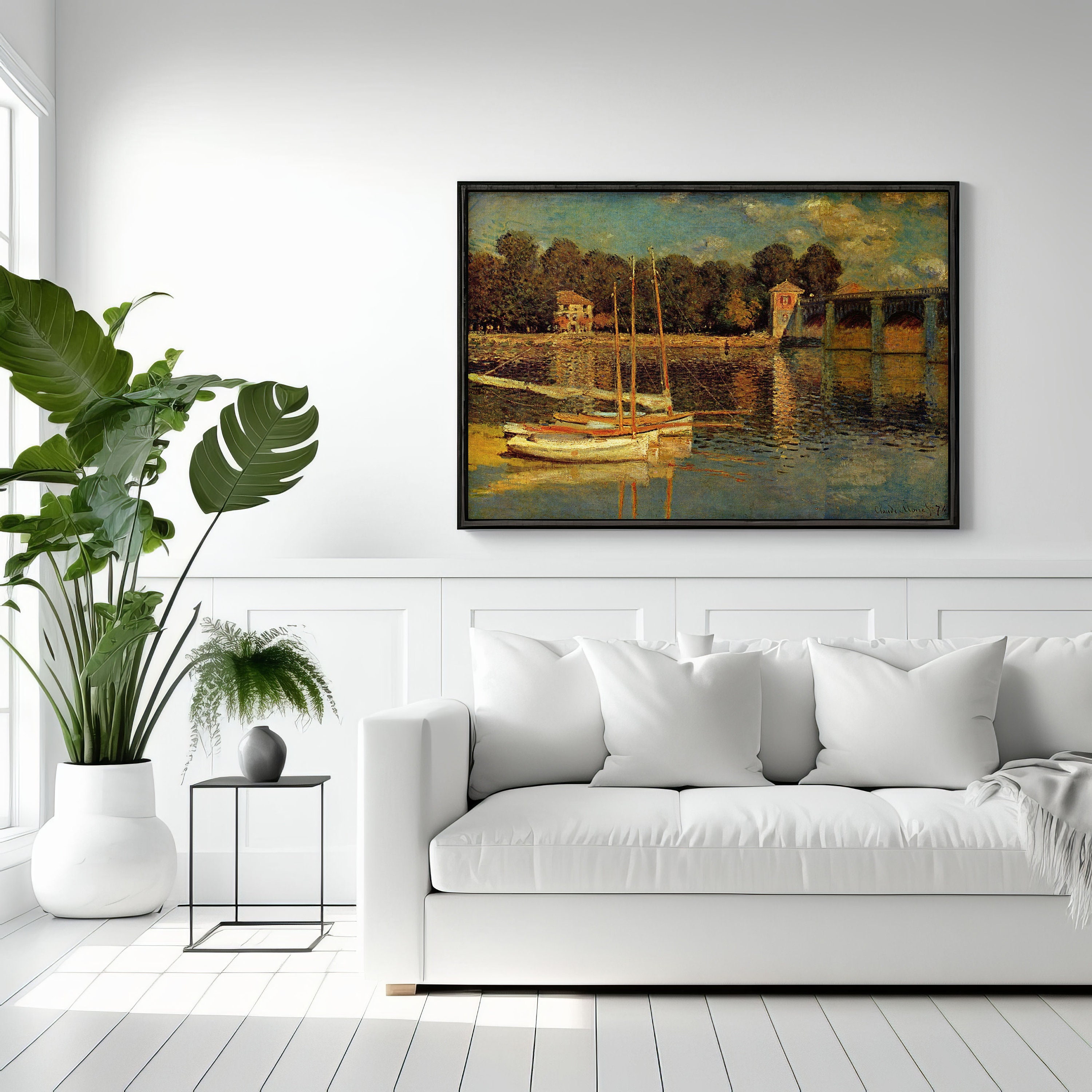 Claude Monet Pont D'argenteuil , Canvas Gallery Wrap, Wall Art Print ...