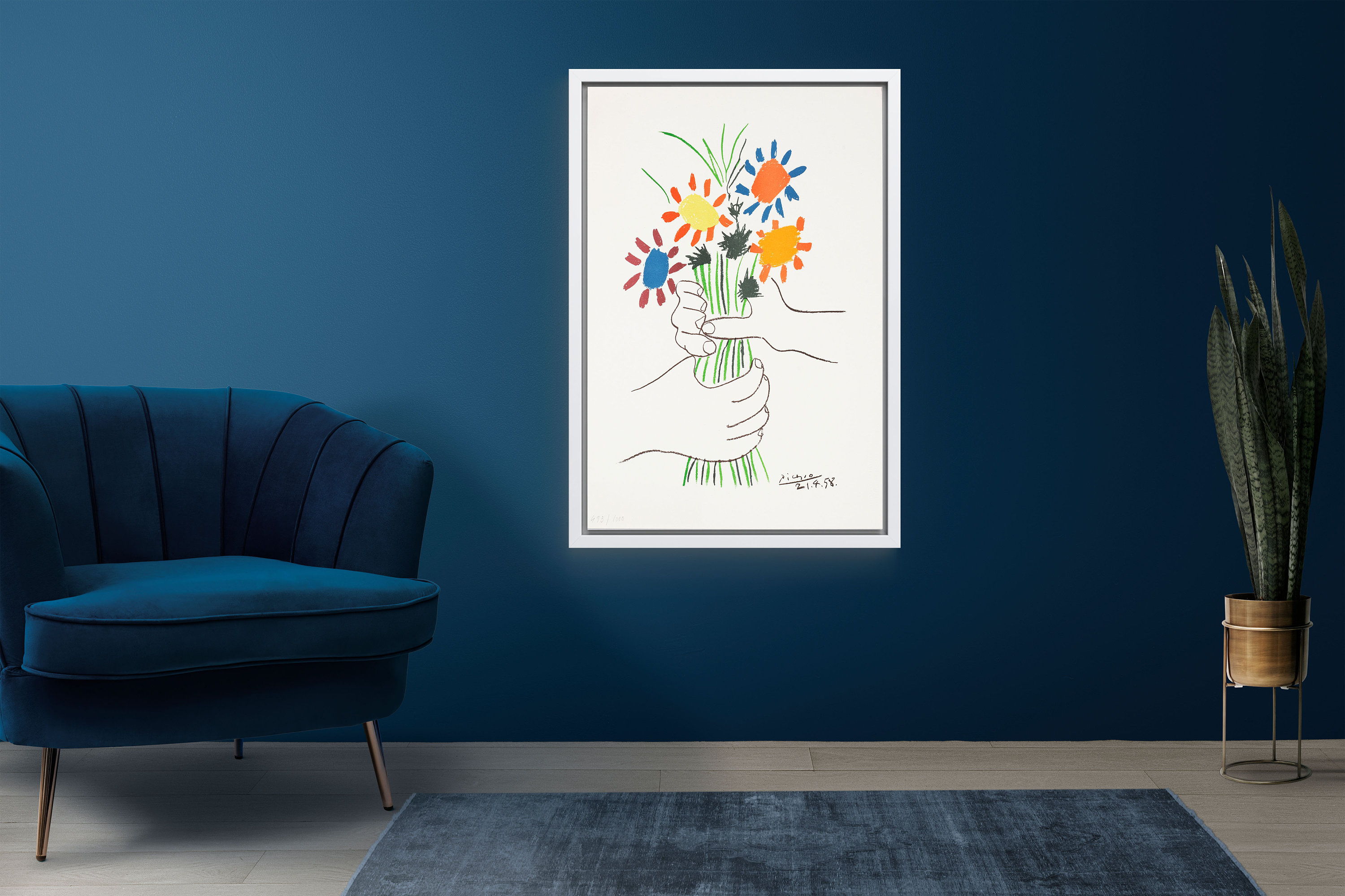 Pablo Picasso Flower Bouquet Poster Print Canvas Wall Art,pablo Picasso ...