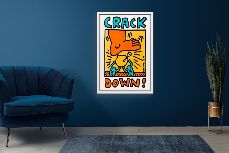 Keith Haring "crack Down" Art Print: Contemporary Wall Decor - Etsy