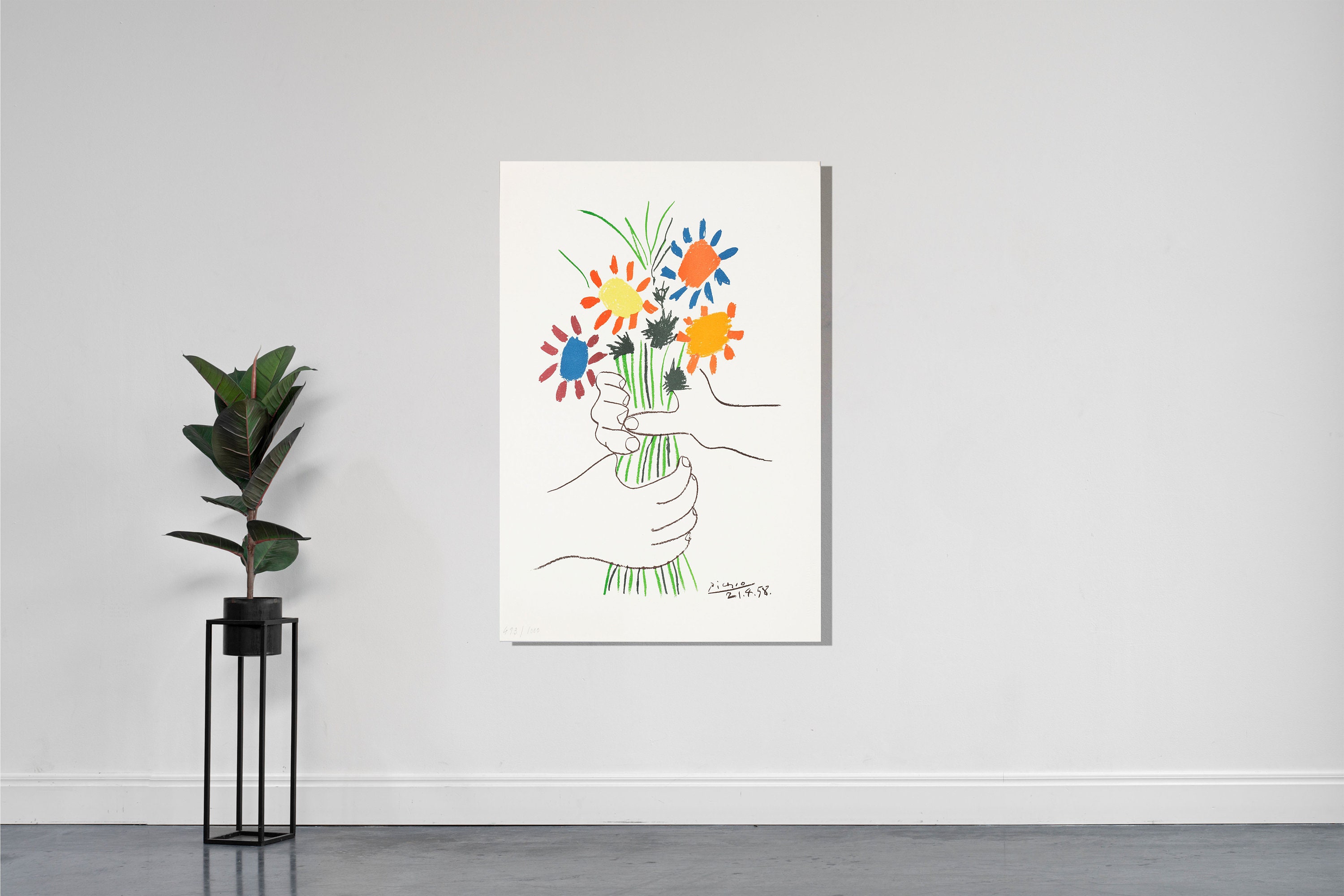 Pablo Picasso Flower Bouquet Poster Print Canvas Wall Art,pablo Picasso ...