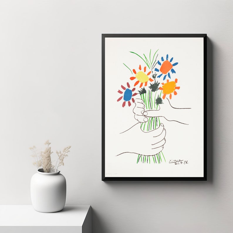 Pablo Picasso Flower Bouquet Poster Print Canvas Wall Art,pablo Picasso ...