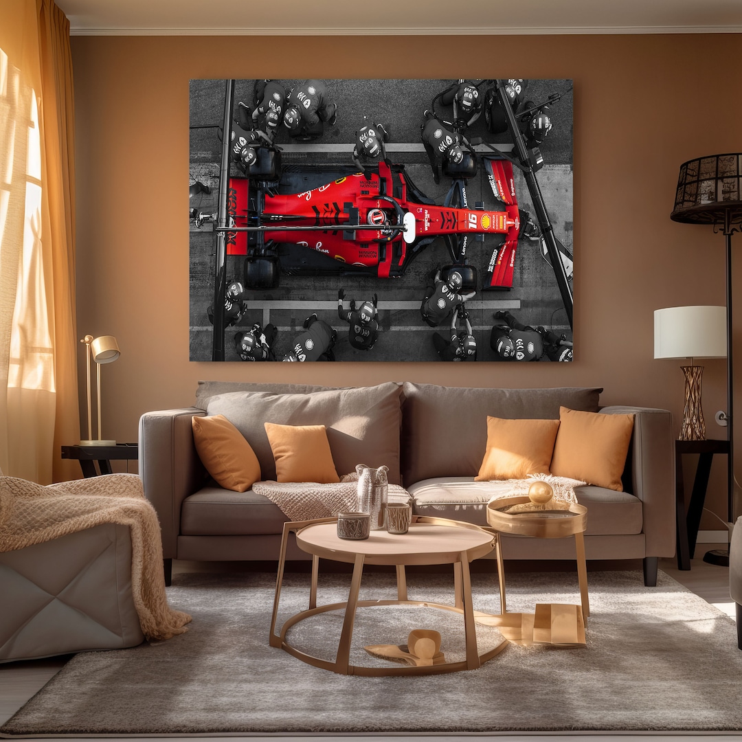 Formula Racing Car Canvas Wall Art, Pit Stop Design - Etsy