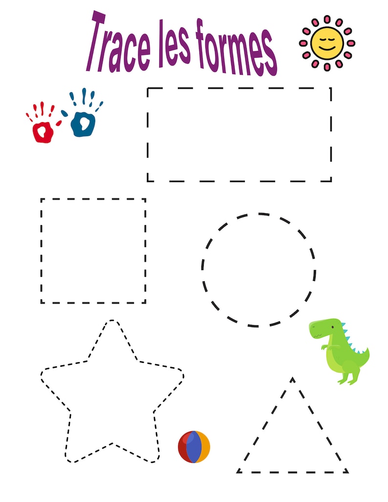 Maternelle Préscolaire on Joue Avec Les Formes Pages D'activités - Etsy