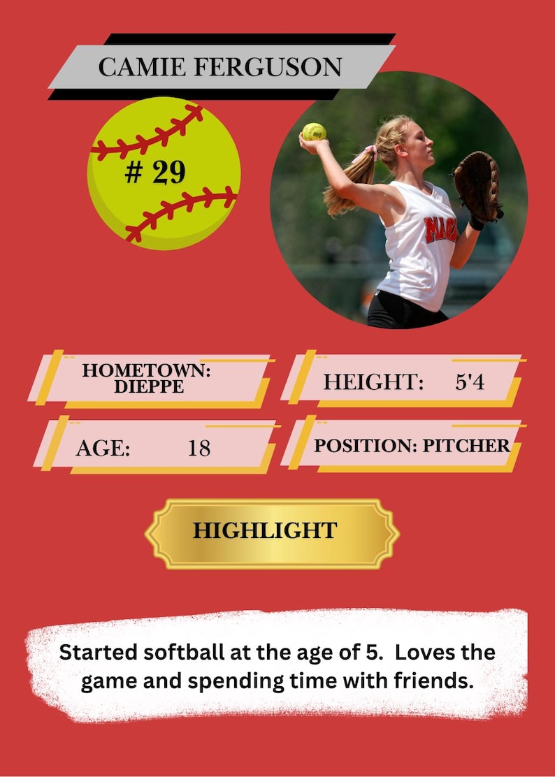 Personalized Softball Cards - Printable - Custom Made Softball Card - Etsy