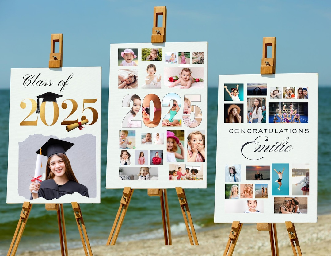 Graduation Photo Collage Banner Template / Graduation Party Decor ...
