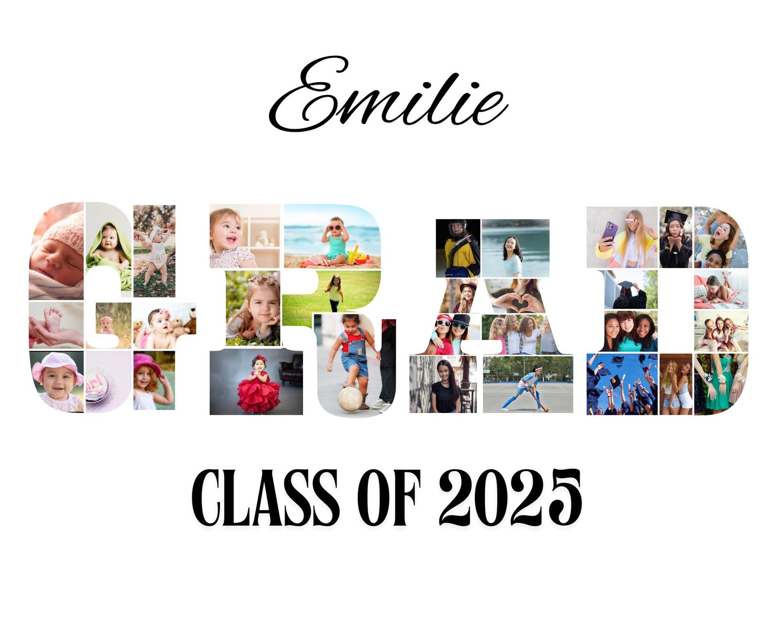 Custom Graduation Photo Collage - Printable - Personalized Graduation ...