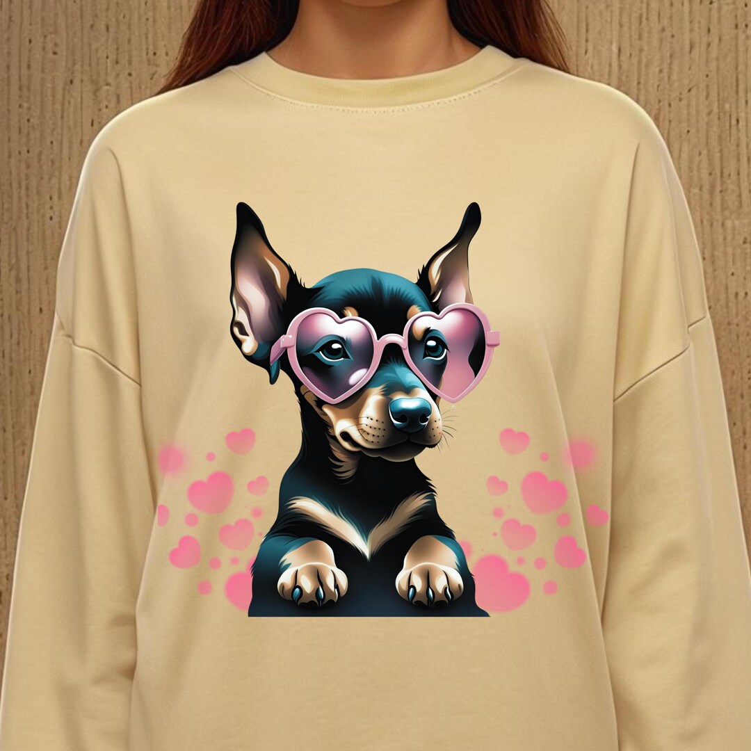Doberman Puppy Valentine's Day PNG - Dog Hearts - Etsy