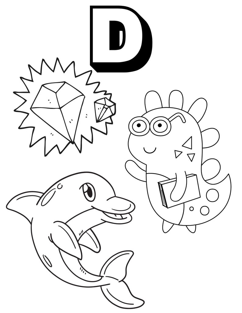 French Alphabet Coloring Pages: Animals, École (PDF Download) - Etsy
