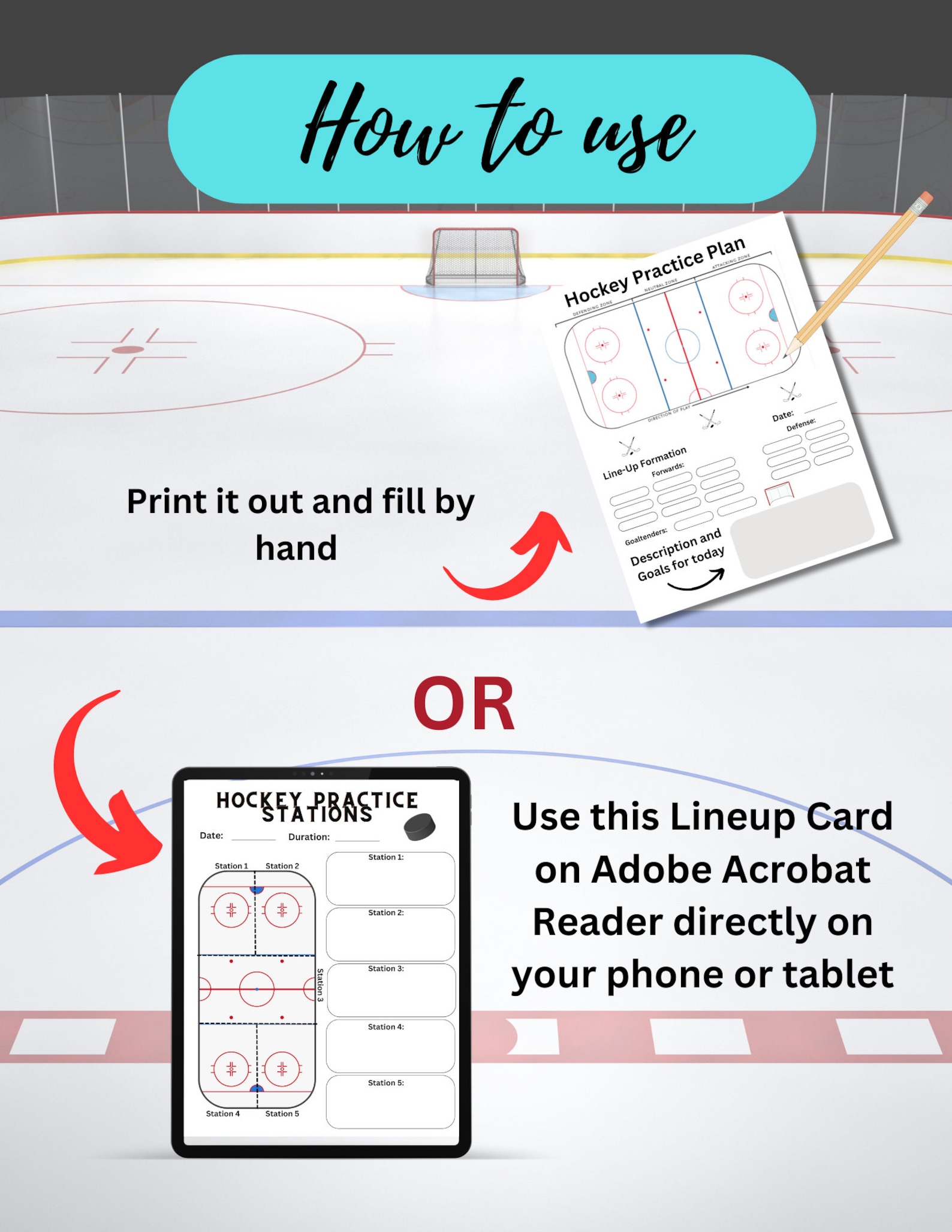 Hockey Coach Planner, Practice & Game Plan Sheets (printable PDF) - Etsy