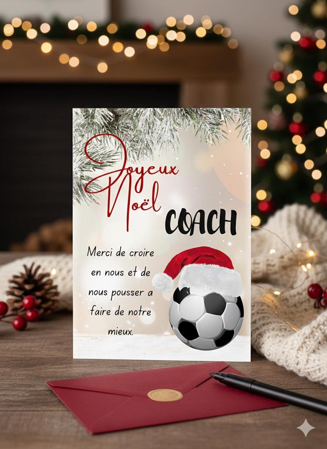 French Soccer Coach Christmas Card - Printable Digital Download - Etsy