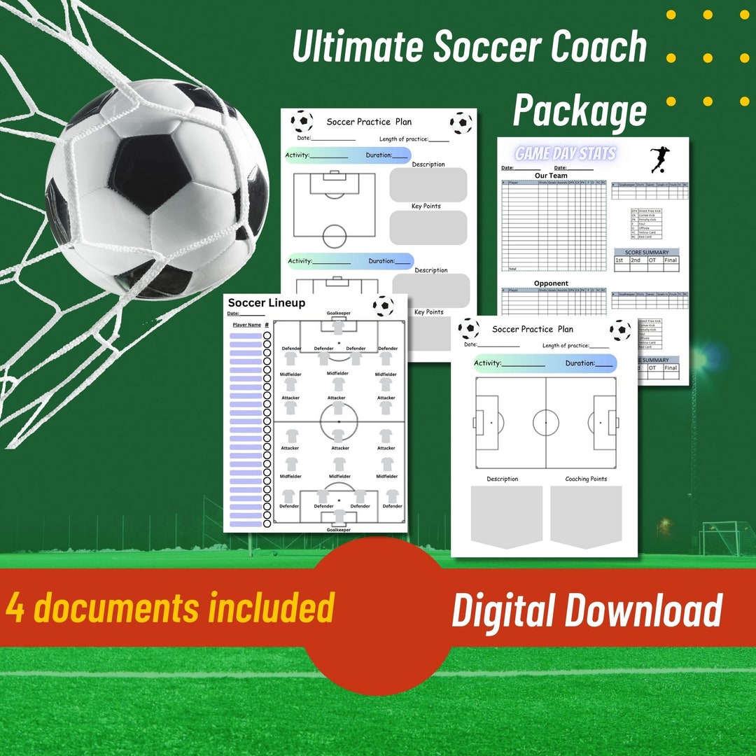 Ultimate Soccer Coach Package, Soccer Game and Practice Sheets and ...