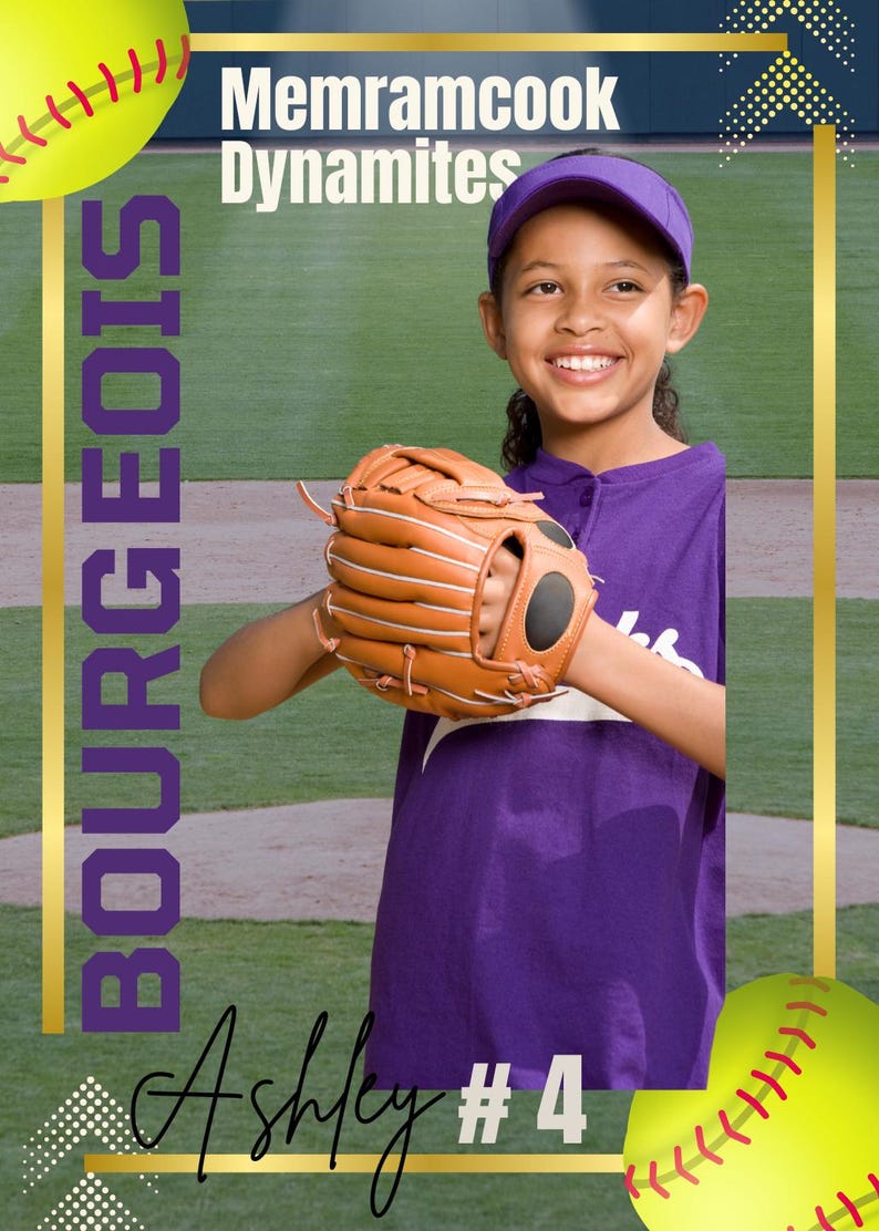 Personalized Softball Cards - Printable - Custom Made Softball Card - Etsy