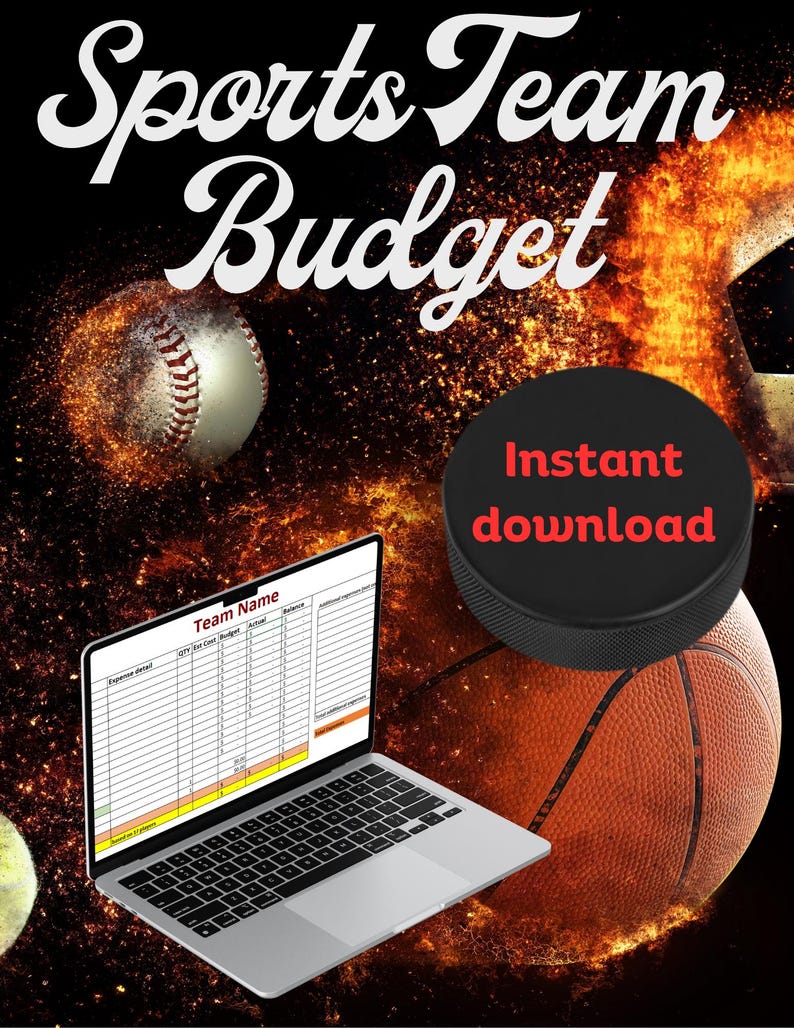 Sports Team Budget Template: Excel & Google Sheets Tracker (digital ...