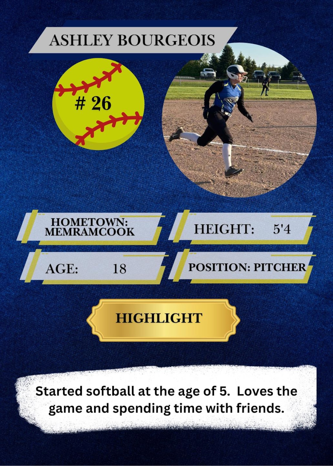 Personalized Softball Trading Cards - Printable - Custom Made Softball ...
