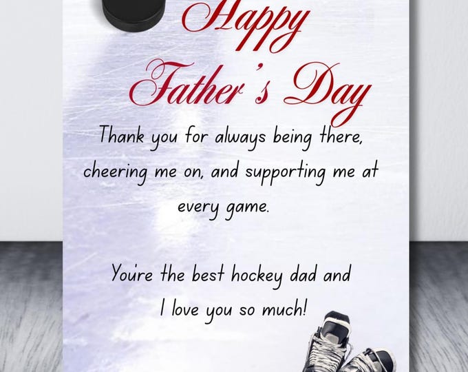 Printable Father’s Day Card, Digital Instant Download Hockey Card ...