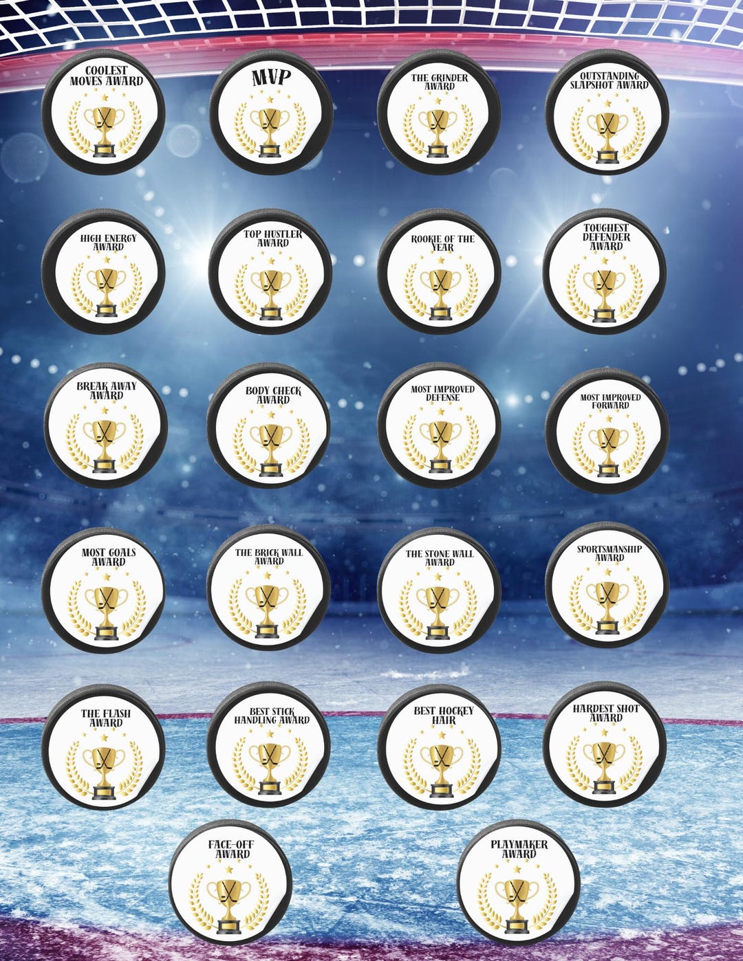 Hockey Sticker Package Hockey Award Stickers Player of the Game MVP - Etsy