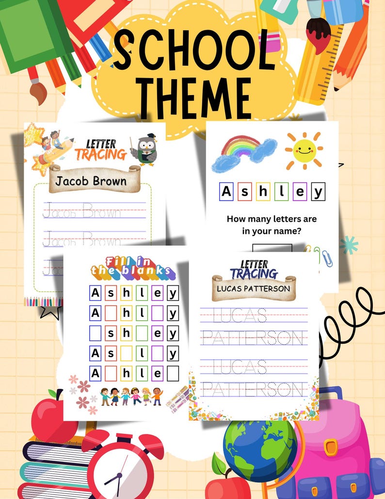 Personalized Name Tracing Worksheet – Custom Preschool Printable ...