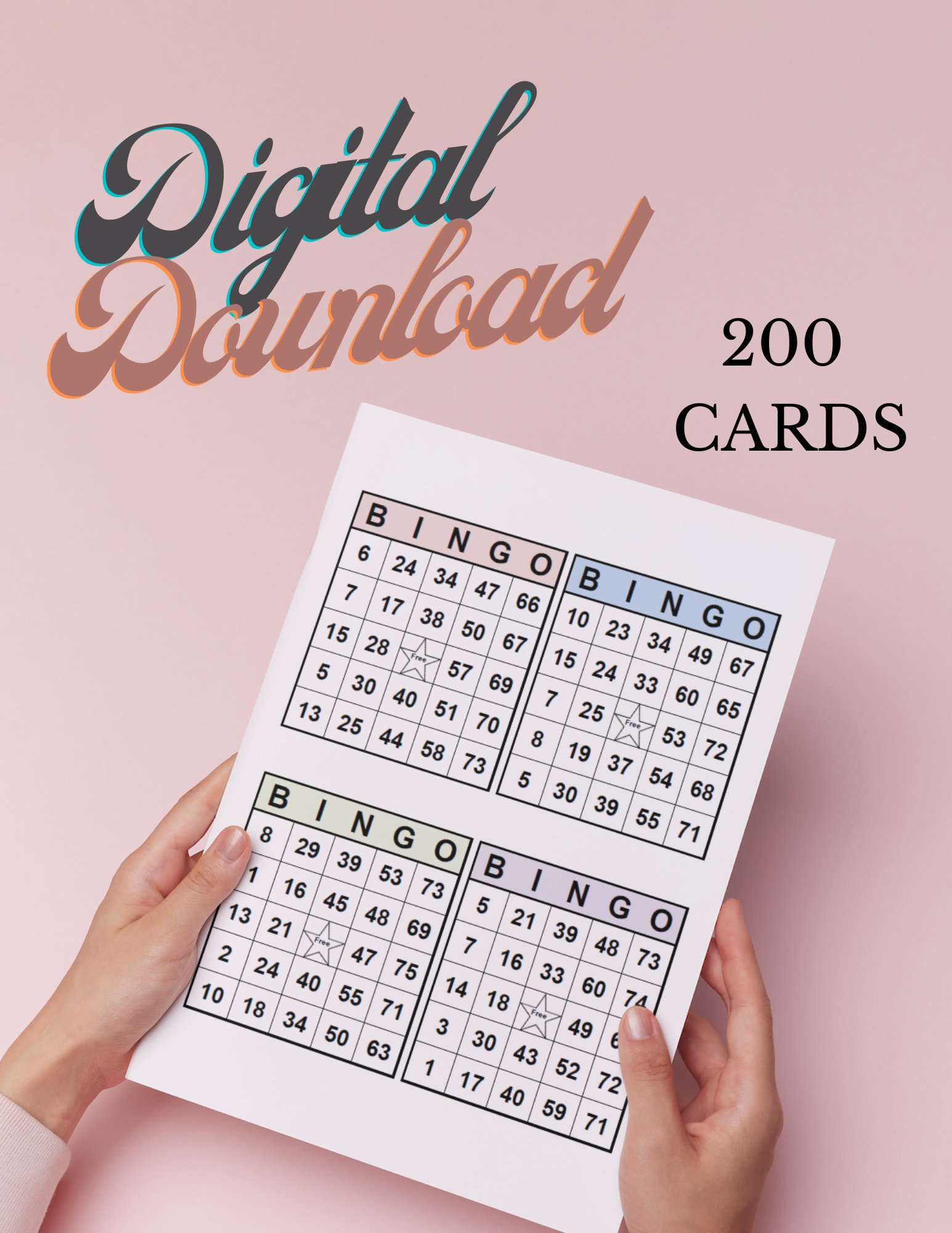 Bingo Cards 200 Cards Digital Download - Etsy
