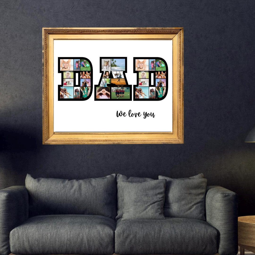 Custom Dad Photo Collage - Printable - Personalized Dad Photo Collage ...