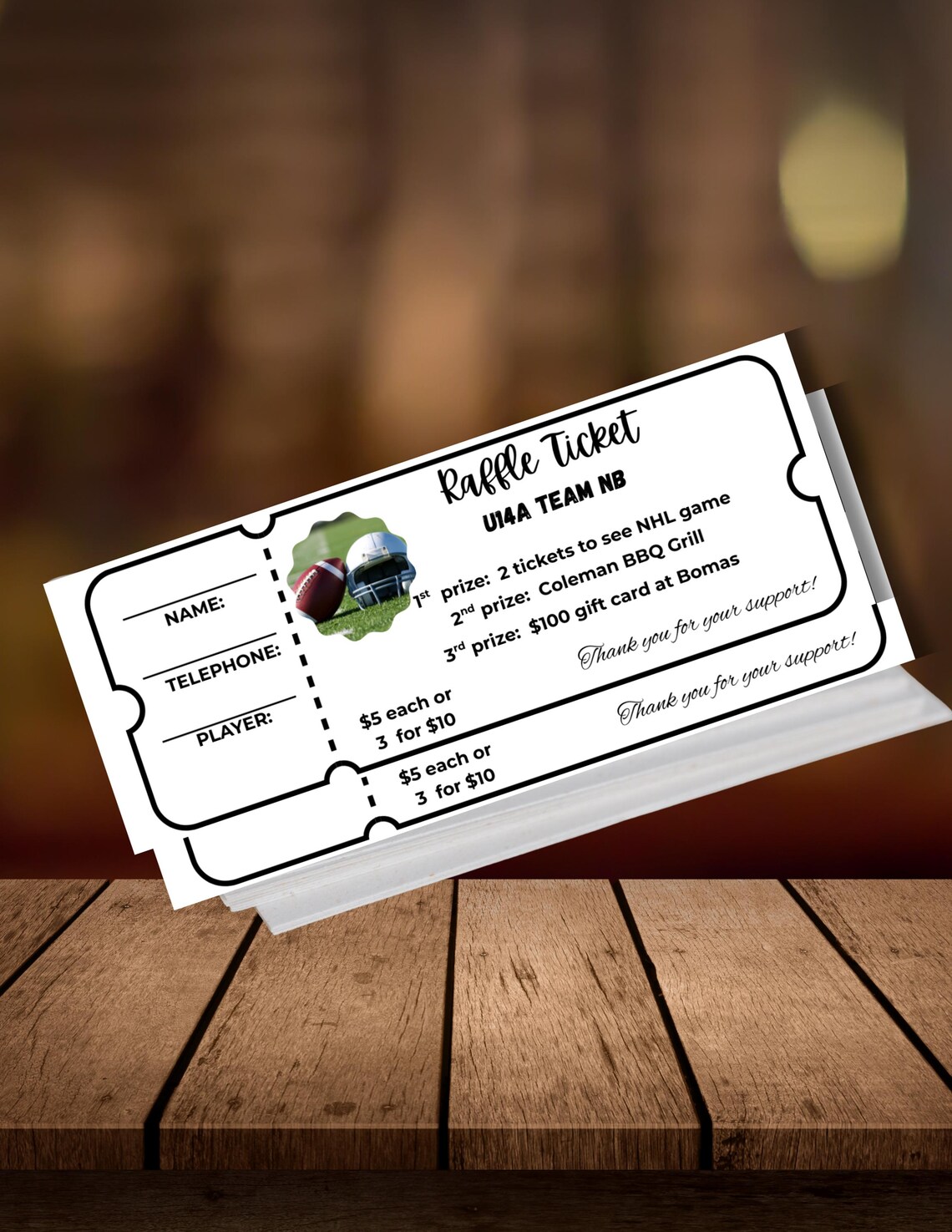 Editable Raffle Ticket Template: DIY Printable Canva Design (8.5x11 PDF ...