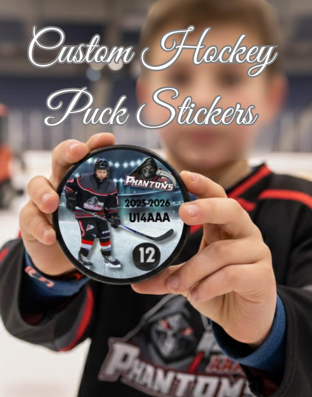 Personalized Hockey Puck Label Printable | Custom Digital Hockey Puck ...