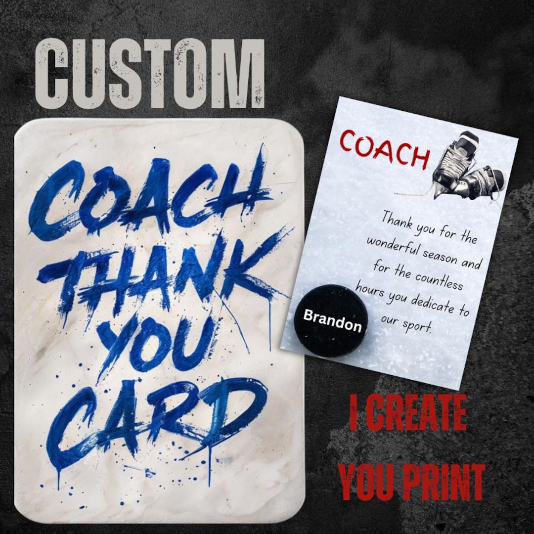 Customized Coach Thank You Card - Printable - Digital Download ...