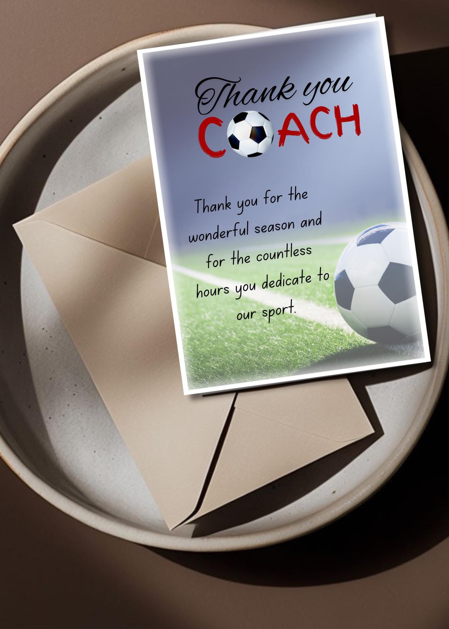 Soccer Coach Thank You Card Printable: End of Season Gift (digital ...