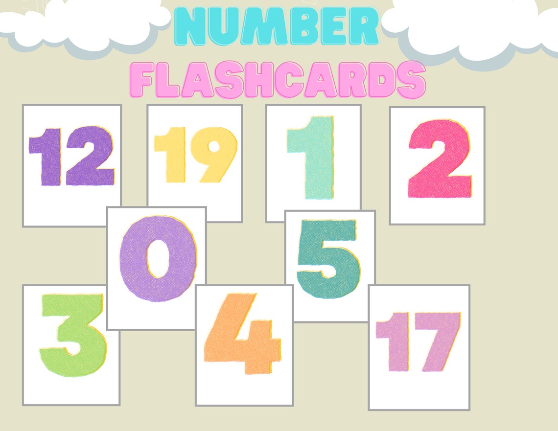 Number Flashcards Homeschool Printables - Etsy