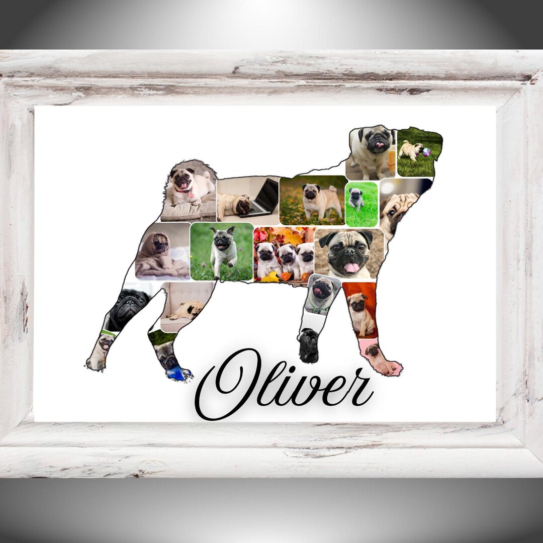 Personalized Dog Photo Collage - Printable - Custom Dog Pet Photo ...