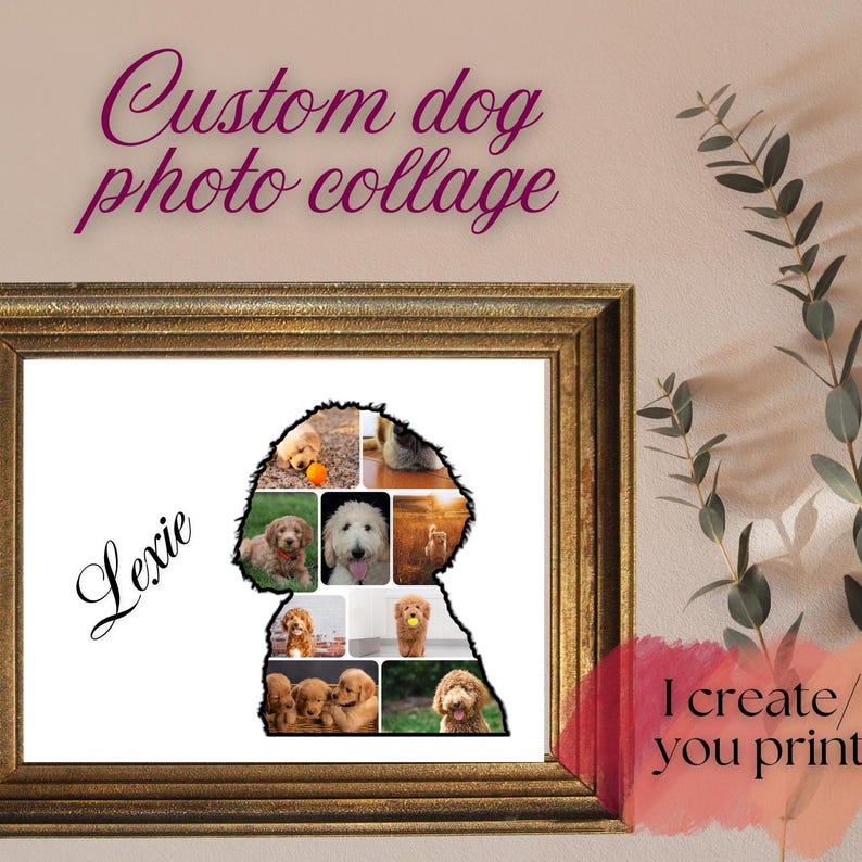 Personalized Dog Photo Collage - Printable - Custom Dog Pet Photo ...