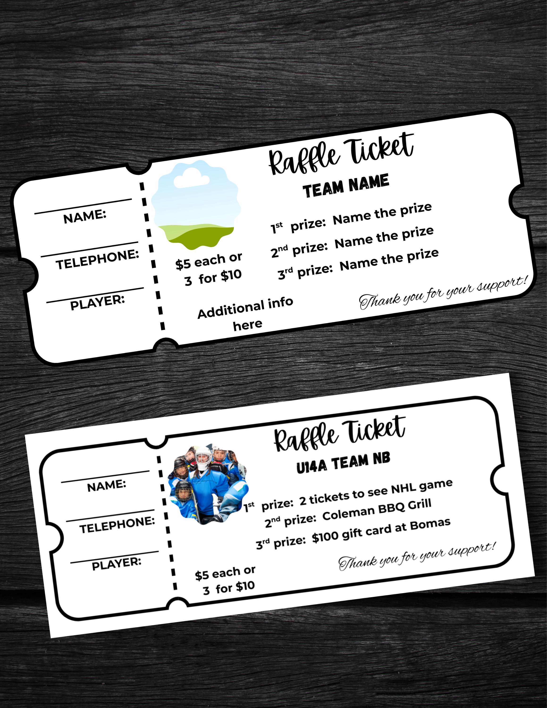 Editable Raffle Ticket Template: DIY Printable Canva Design (8.5x11 PDF ...