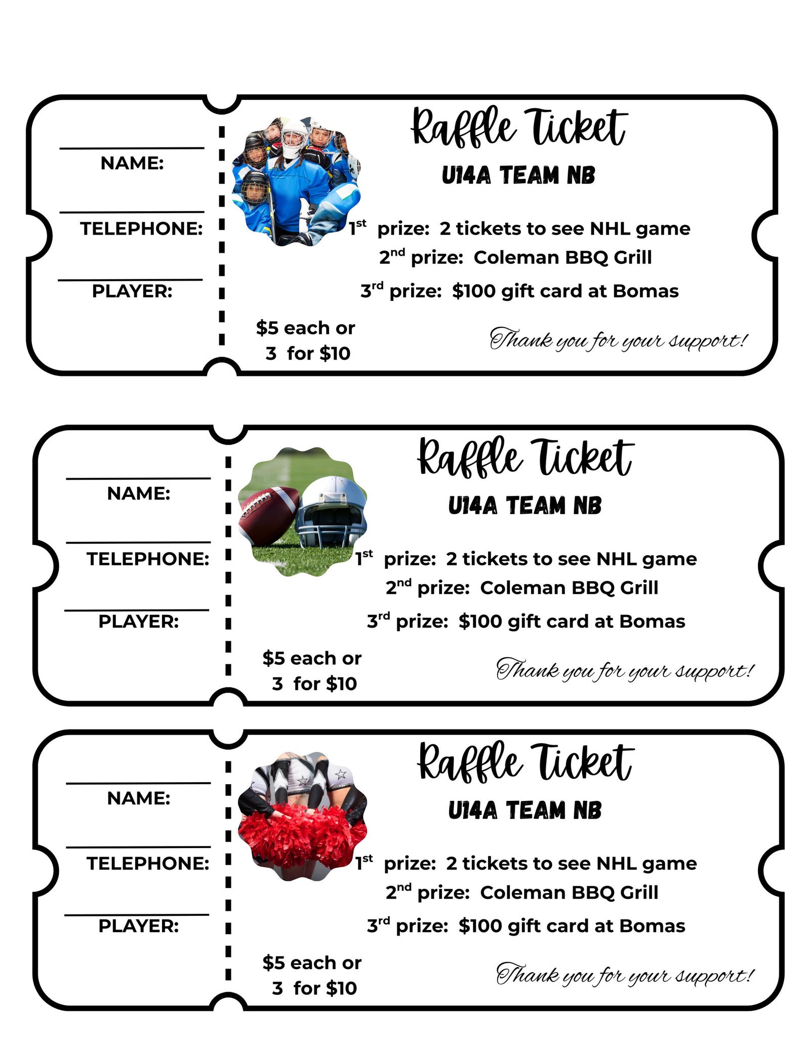 Editable Raffle Ticket Template: DIY Printable Canva Design (8.5x11 PDF ...