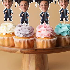 Personalized Graduation Face Cupcake Topper (digital Download) - Etsy