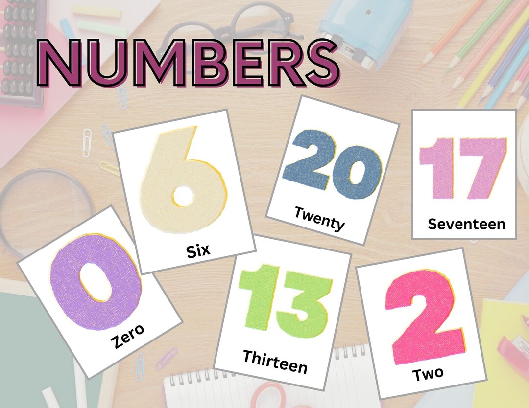 Number Flashcards Homeschool Printables - Etsy